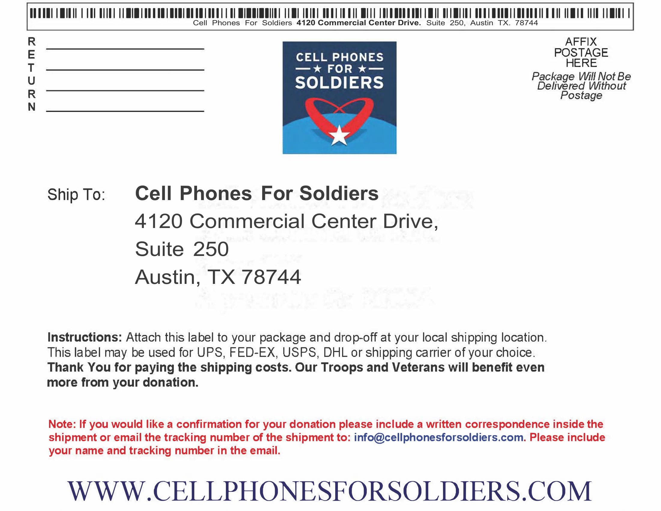 Volunteer Resources - Cell Phones For Soldiers